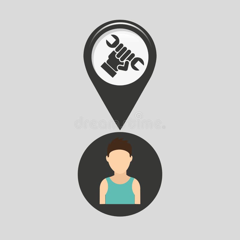 Support Pin Location Man Design Stock Vector - Illustration of marker ...