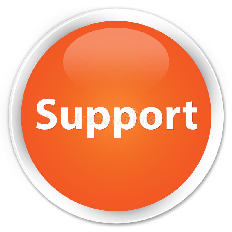 Support Premium Orange Round Button Stock Illustration - Illustration ...