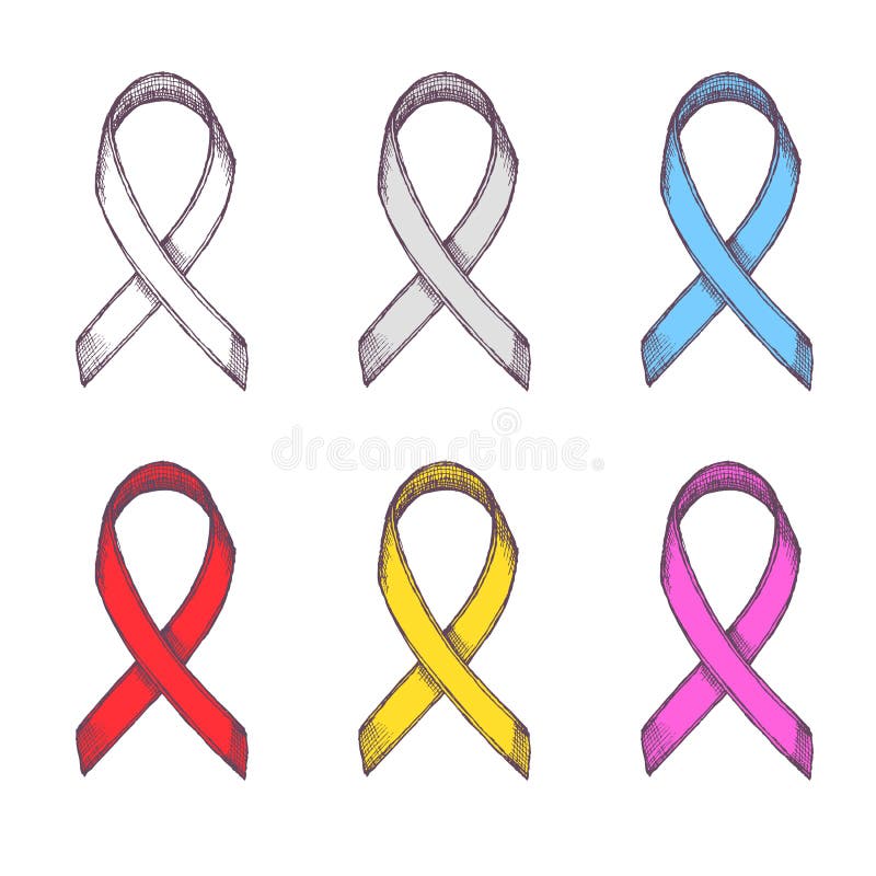 Support ribbons set stock vector. Illustration of element - 68619371