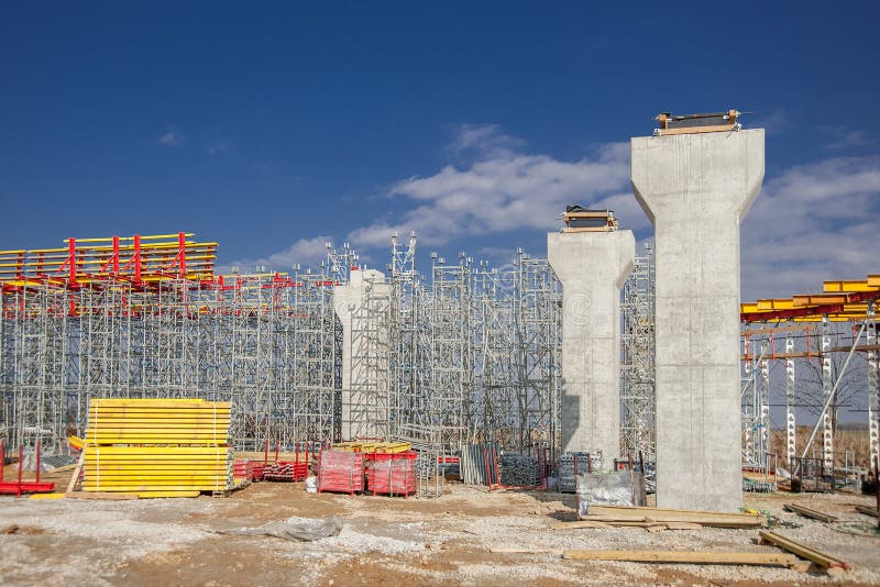 Support scaffolding system stock image. Image of beam - 252868133