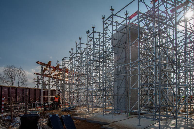Support scaffolding system stock photo. Image of beam - 255686732