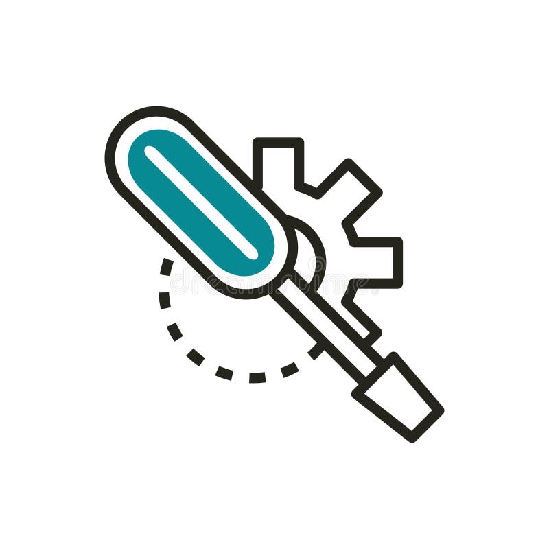 Support Screwdriver Tool Web Development Icon Line and Fill Stock ...