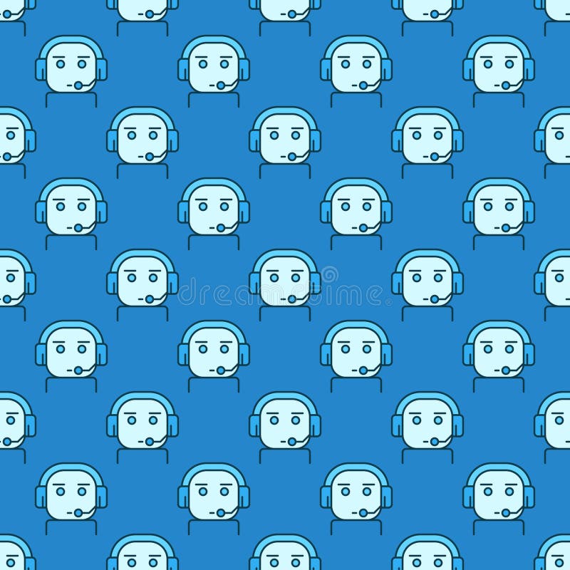 Support Service Chatbot Vector Colored Seamless Pattern Stock ...