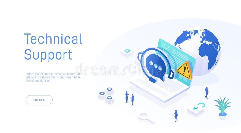 Support Service Concept or Call Center in Isometric Vector Illustration ...
