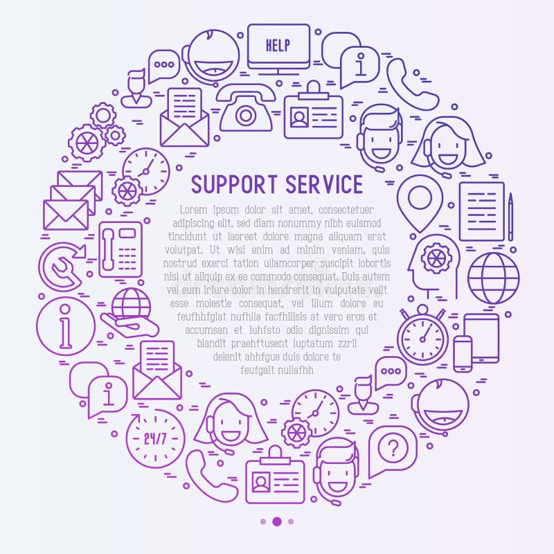 Support Service Concept in Circle Stock Vector - Illustration of ...