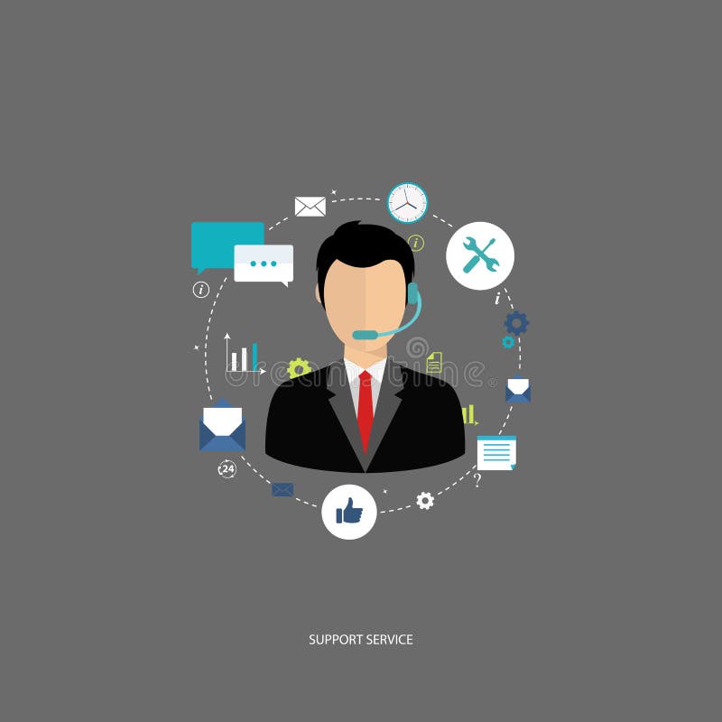 Support Service Concept stock vector. Illustration of office - 85454582