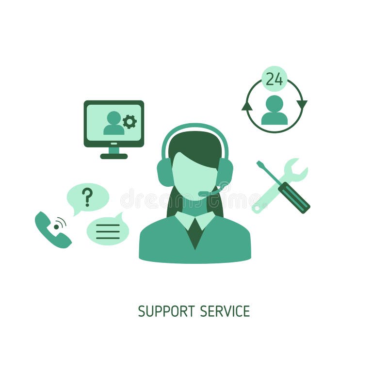 Help and Support Service Concept Stock Vector - Illustration of ...