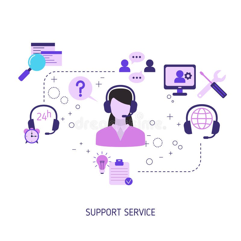 Support service concept stock vector. Illustration of assistance ...