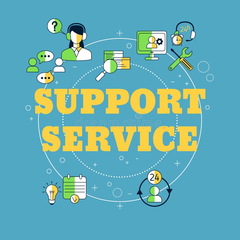 Support service concept stock vector. Illustration of headset - 177463077