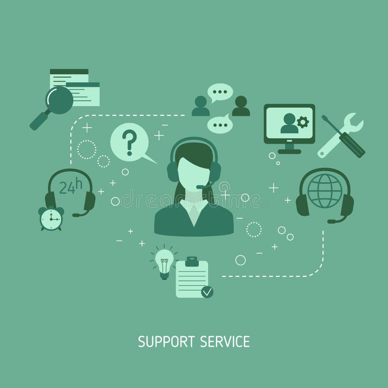 Support service concept stock vector. Illustration of operator - 189013599
