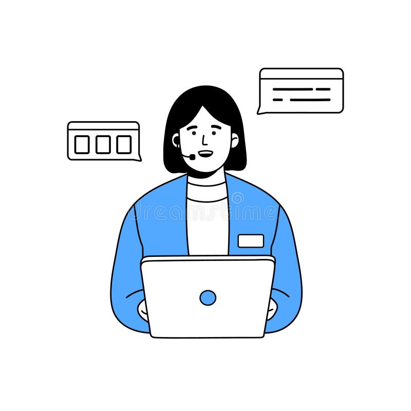 Support Service Employee Helps To Client. Worker of Call Center ...