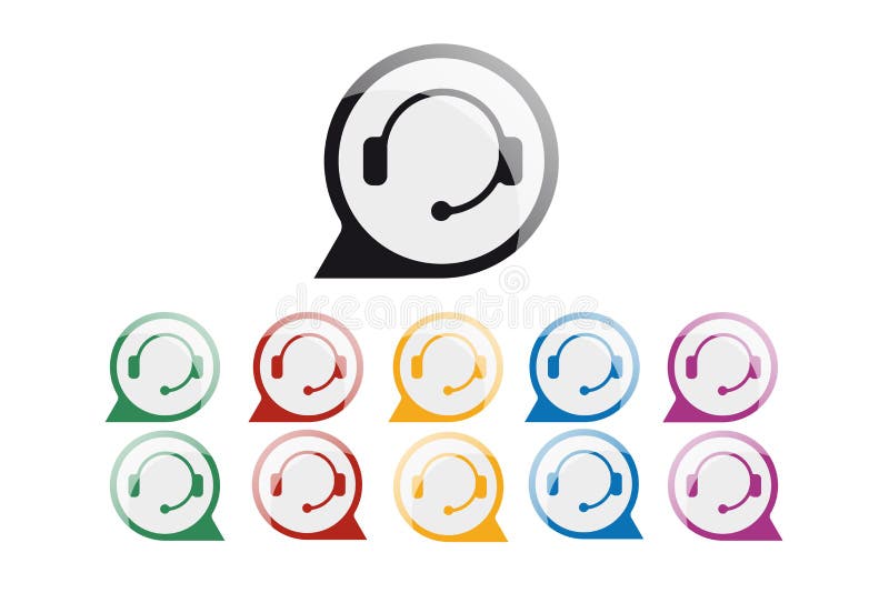 Support service icon set. stock vector. Illustration of assistance ...