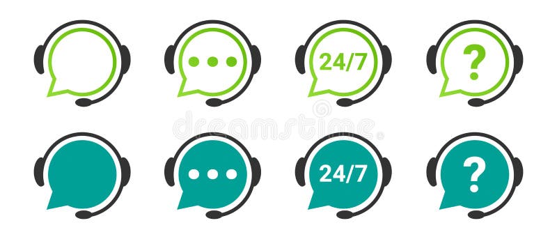 Support Service Icons - Different Vector Illustrations Set Isolated on ...