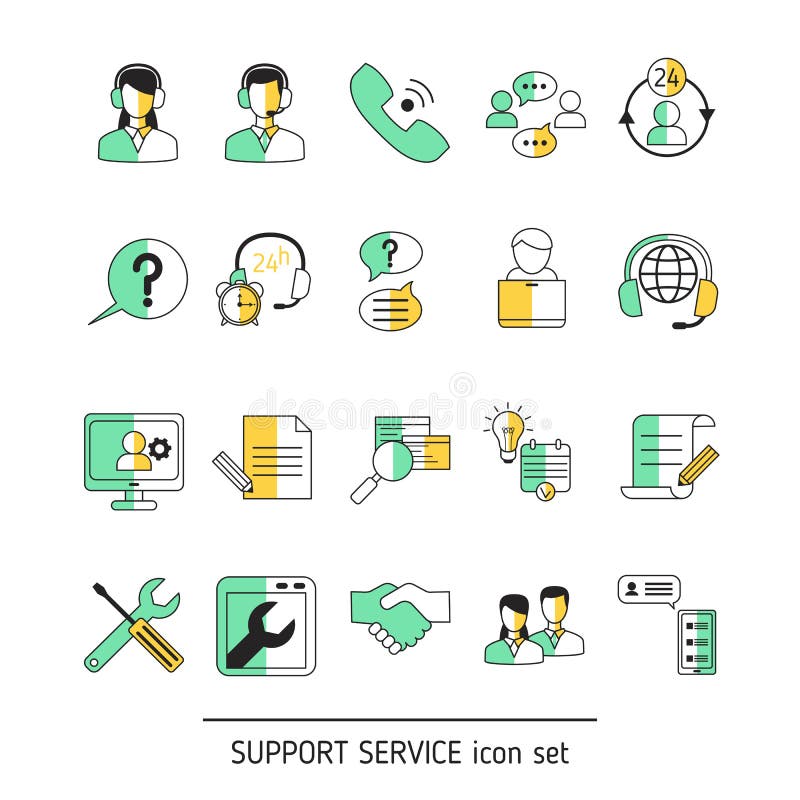 Support service icons stock vector. Illustration of green - 176703531