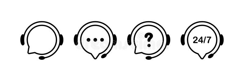 Support Service Line Icons. Chat Vector Icons. Customer Support ...