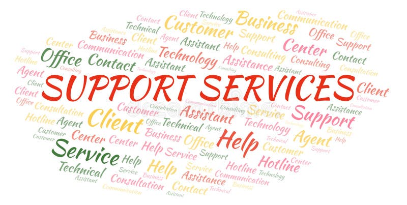 Support Services Word Cloud Stock Illustration - Illustration of text ...