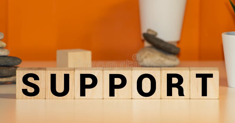 Support sign with blocks stock photo. Image of commercial - 210053940