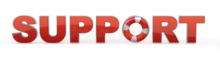 Support sign with lifebelt stock illustration. Illustration of glossy ...