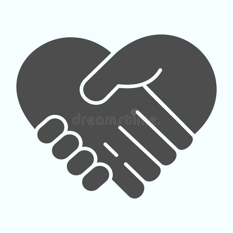 Support Solid Icon. Handshaking Forming a Heart Vector Illustration ...