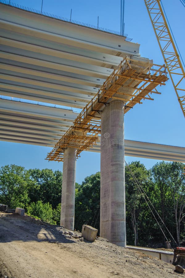 Support and Span on the Construction Stock Image - Image of metal ...