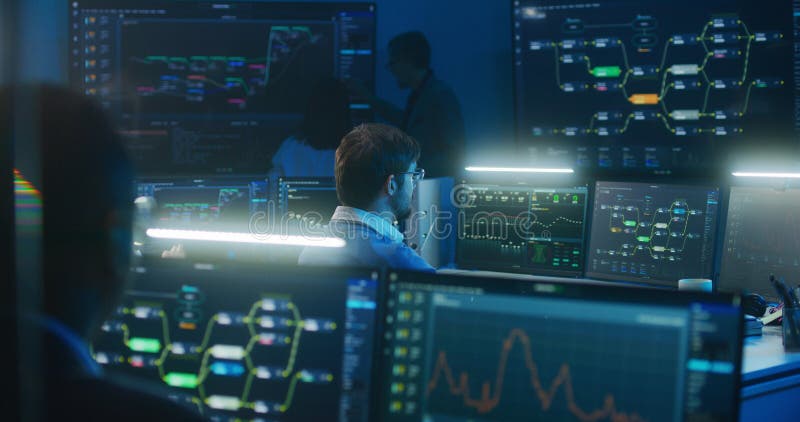 Support Specialist Types Keyboard Late Night Stock Photo - Image of ...