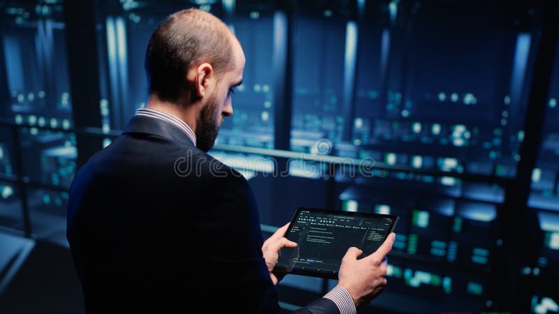 It Support Specialist Working with Hosting Server Stock Photo - Image ...