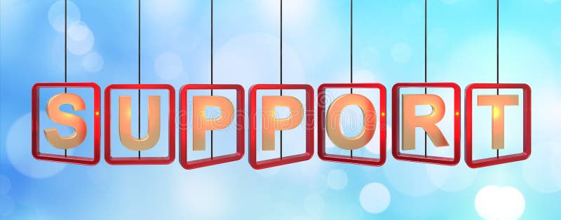 Support letters hanging stock illustration. Illustration of business ...