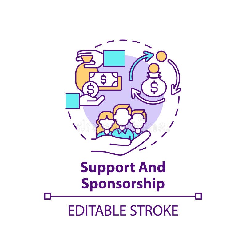 Support and Sponsorship Concept Icon Stock Vector - Illustration of ...