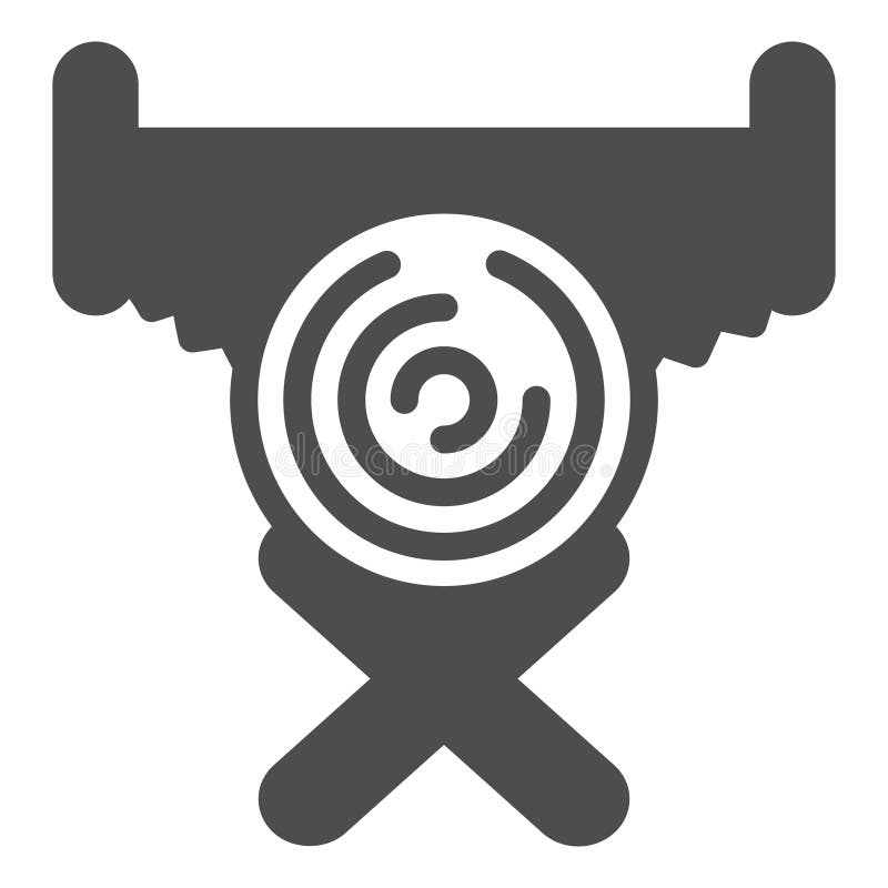 Support Stand and Log with Manual Saw Solid Icon, Forest Industry ...