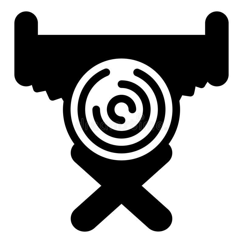 Support Stand and Log with Manual Saw Solid Icon, Forest Industry ...