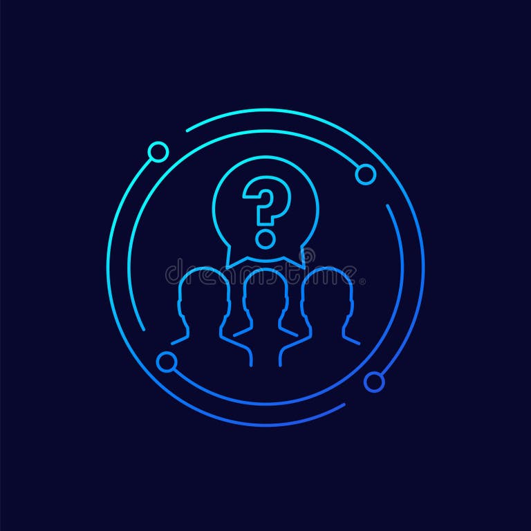 Support Team Icon, Linear Design Stock Vector - Illustration of ...