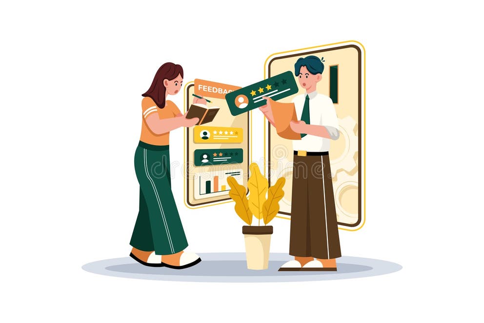 Support Team Leader Guides Agents Using Customer Feedback Stock Vector ...