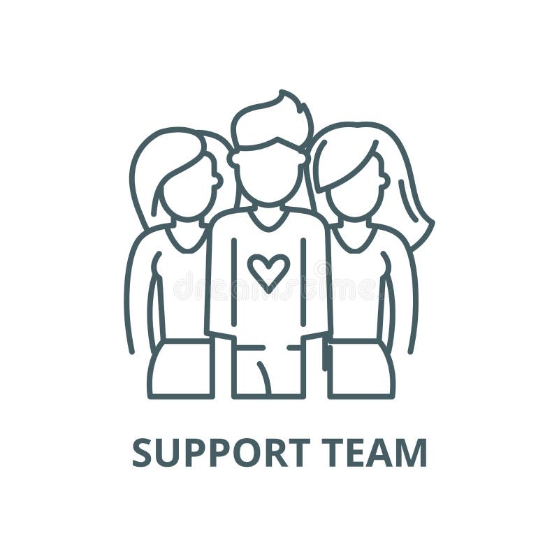 Support Team Vector Line Icon, Linear Concept, Outline Sign, Symbol ...