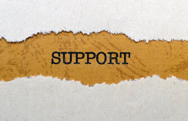 Support text on typewriter stock photo. Image of help - 176185430