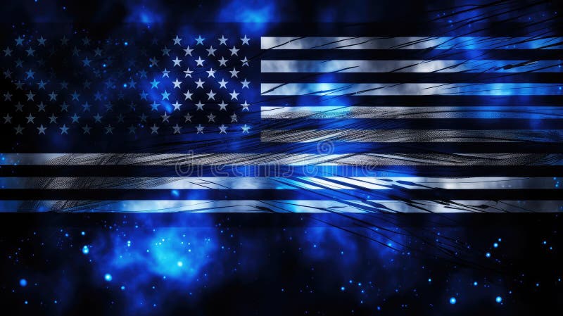 Support Thin Blue Line Background Stock Illustration - Illustration of ...