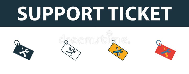 Support Ticket Icon Set. Four Simple Symbols in Diferent Styles from ...