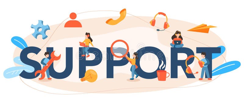 Support Typographic Header. Idea of Customer Service Stock Vector ...
