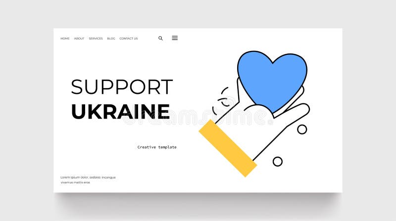 Support Ukraine Concept. Hand with Blue Heart. Pray for Ukraine Stock ...