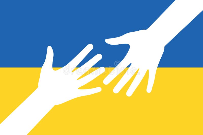 Support Ukraine. Help, Save, Pray for. Two Hands Colors of Ukraine Flag ...