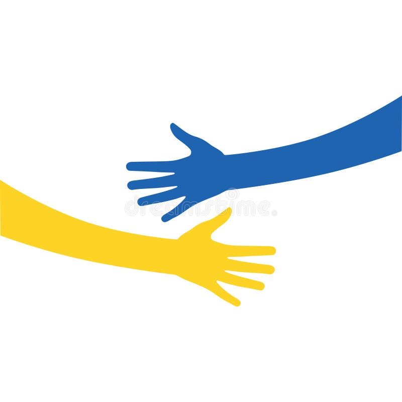 Support Ukraine. Help, Save, Pray for. Two Hands Colors of Ukraine Flag ...