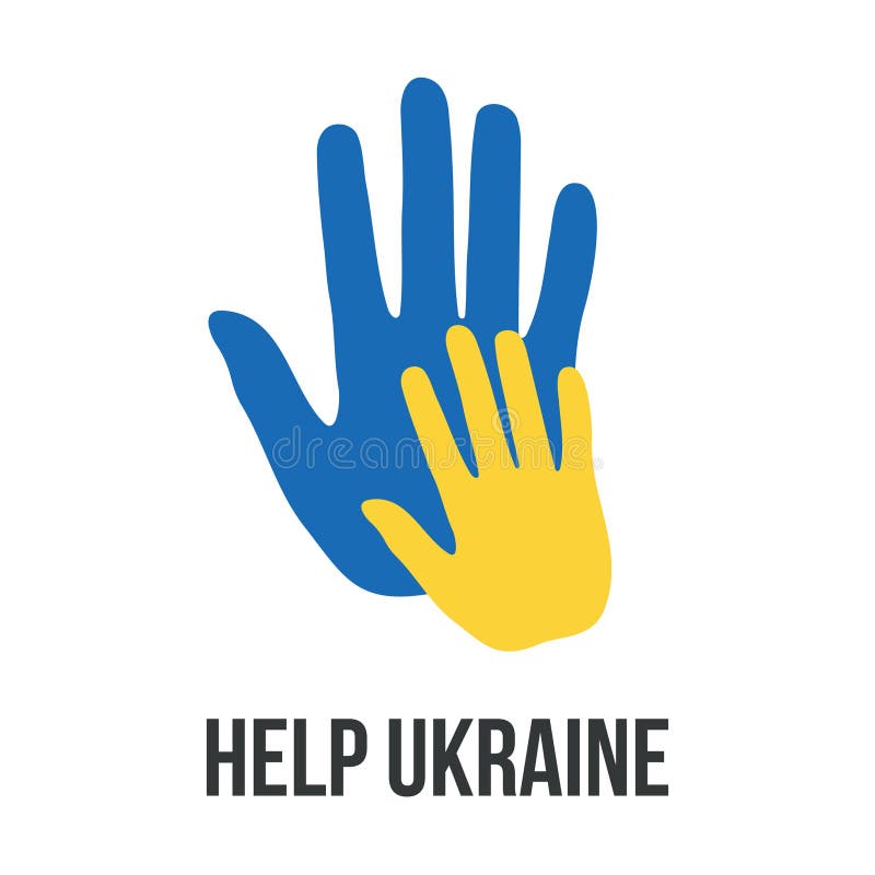Support Ukraine. Help, Save, Pray for. Two Hands Colors of Ukraine Flag ...