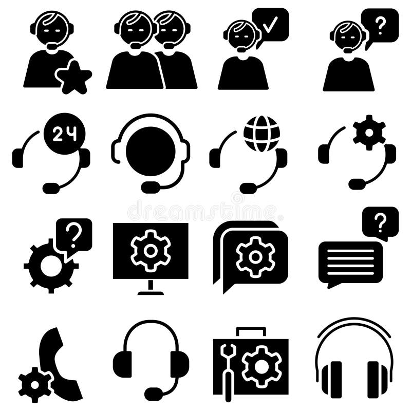 Support Vector Icon. Online Help Illustration Sign. Operator Symbol or ...