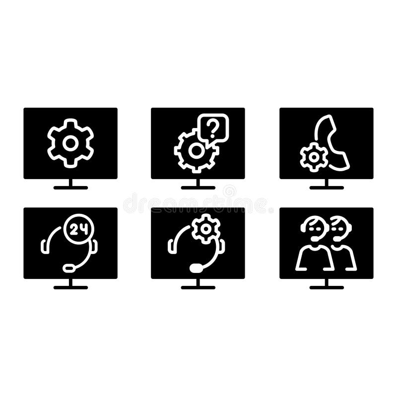 Support Vector Icon. Online Help Illustration Sign. Operator Symbol or ...