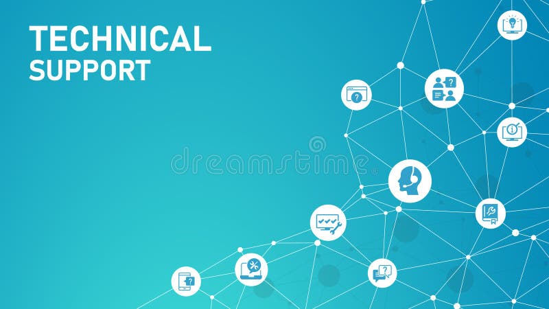 It Support Vector Illustration. Technical Assistance, Specialist ...