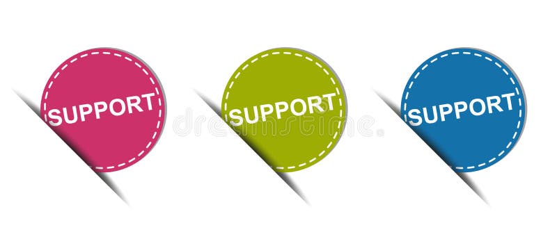 Support Web Button - Colorful Vector Icons - Isolated on White Stock ...