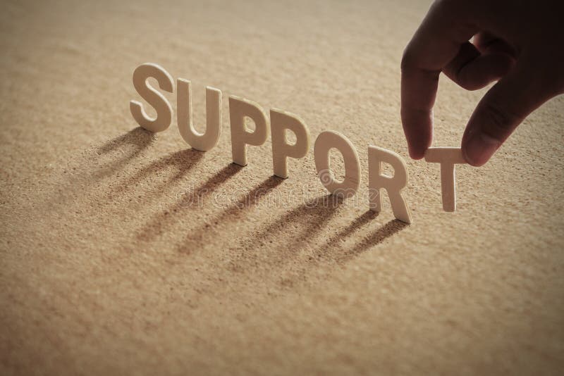 SUPPORT Wood Word on Compressed Board Stock Photo - Image of compressed ...