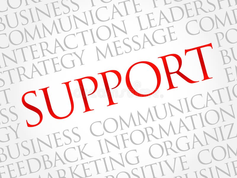 Support word cloud stock illustration. Illustration of mobile - 200396252