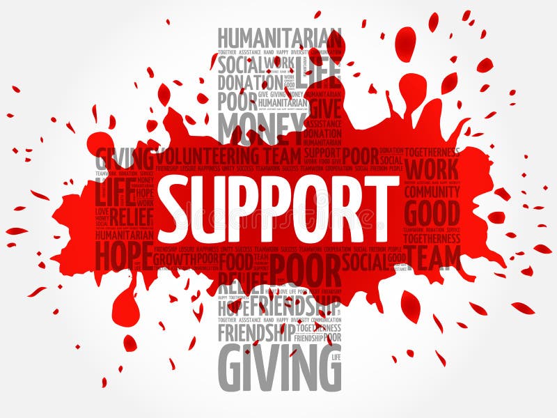 Support word cloud collage stock illustration. Illustration of charity ...