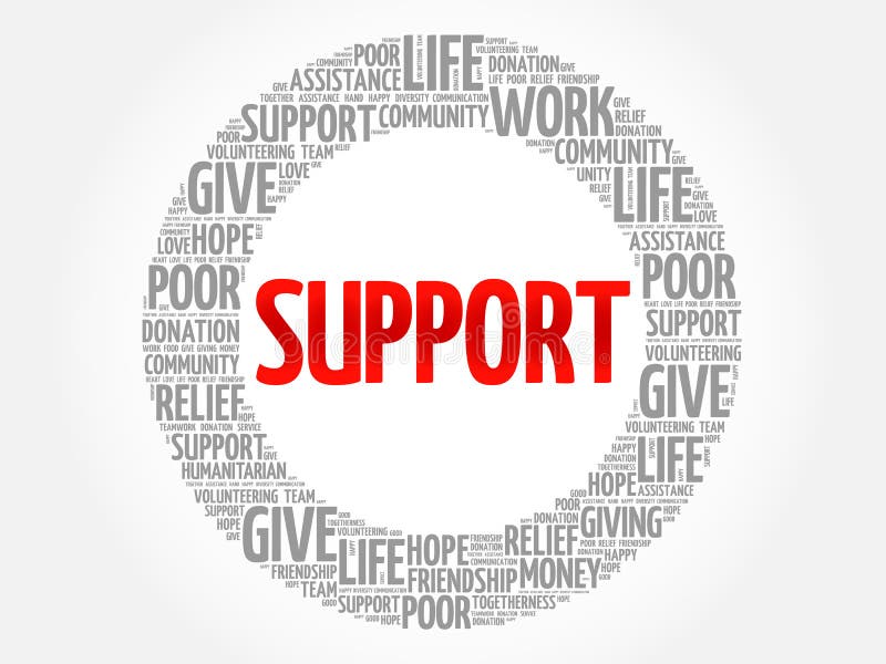 Support word cloud collage stock illustration. Illustration of ...