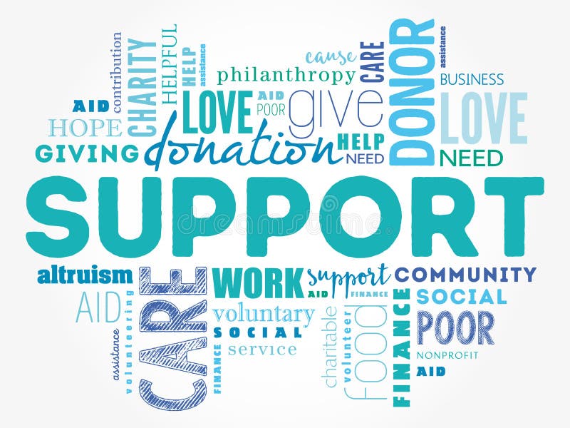 Support word cloud collage stock illustration. Illustration of collage ...